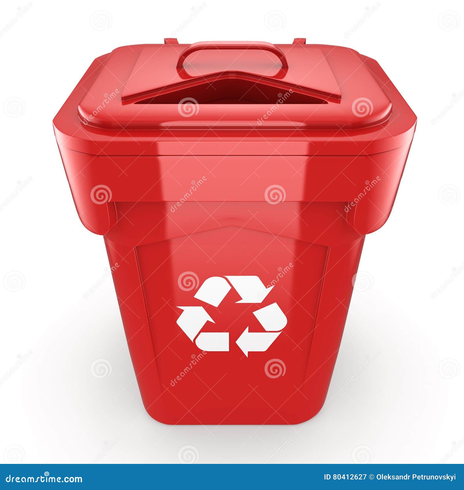 3D Rendering Red Recycling Bin Stock Illustration - Illustration of plastic, ecological: 80412627
