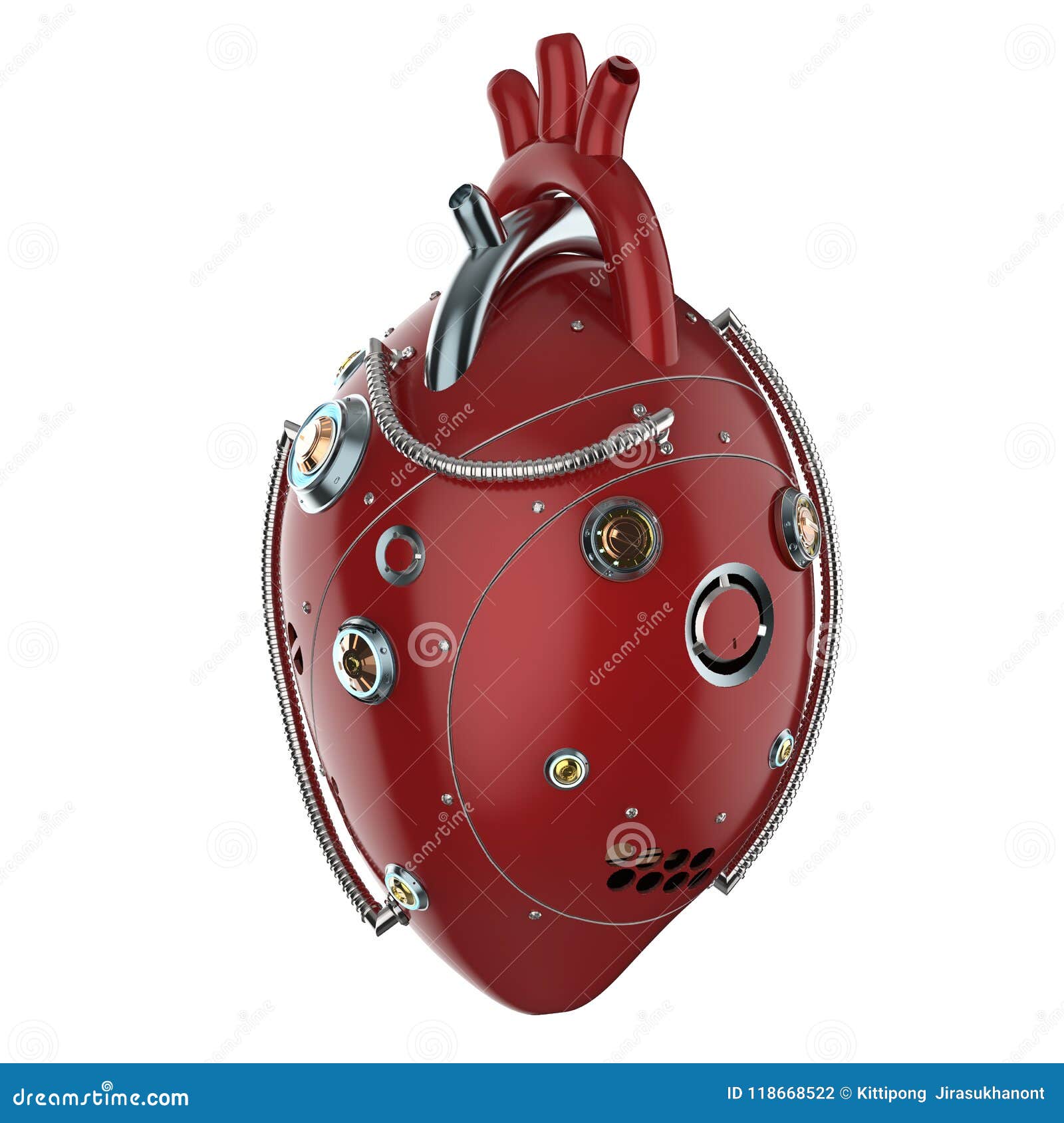 Robotic heart isolated stock illustration. Illustration of robot ...