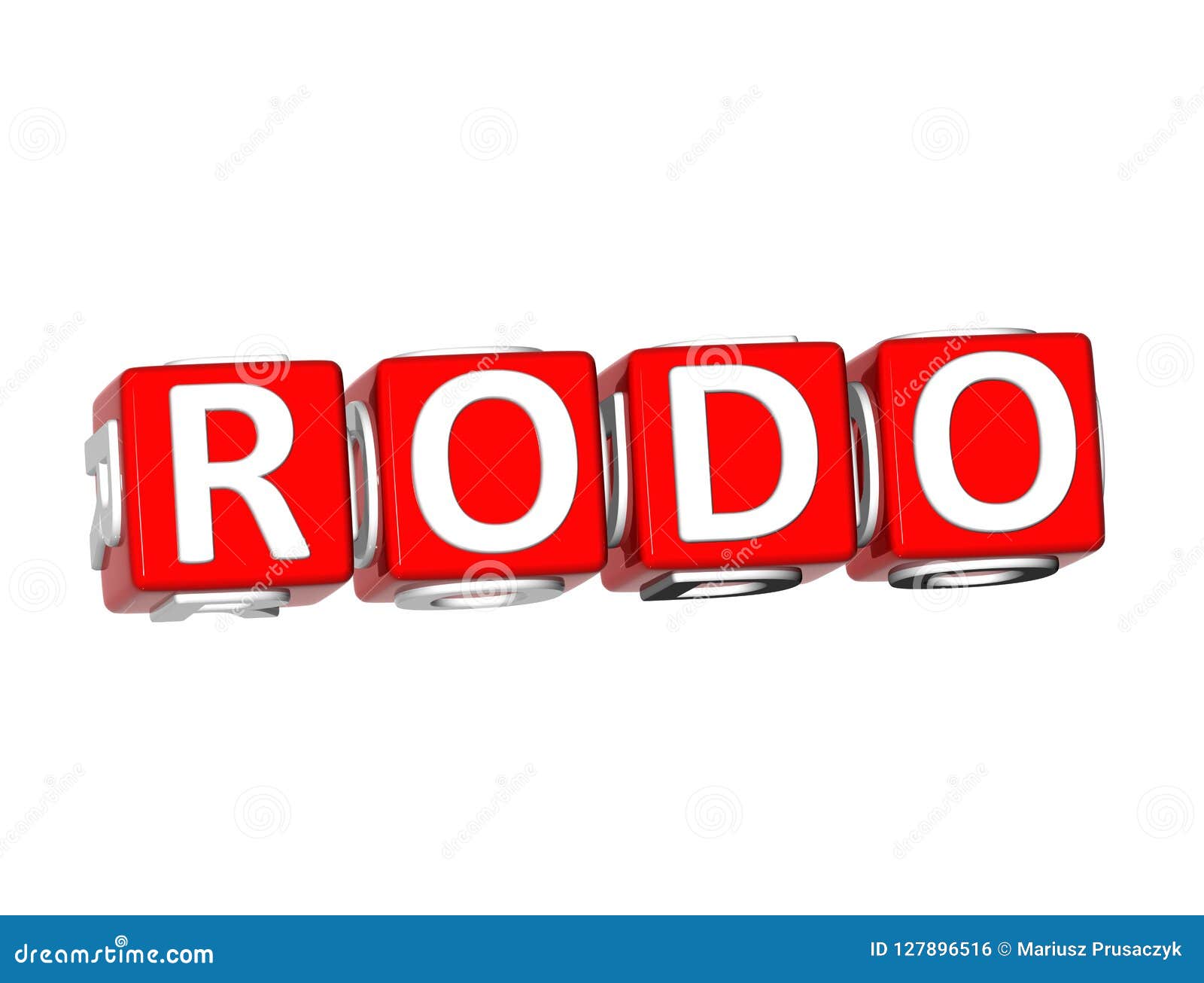 3D Rendering Red Rodo Word Over White Background. Stock Illustration ...