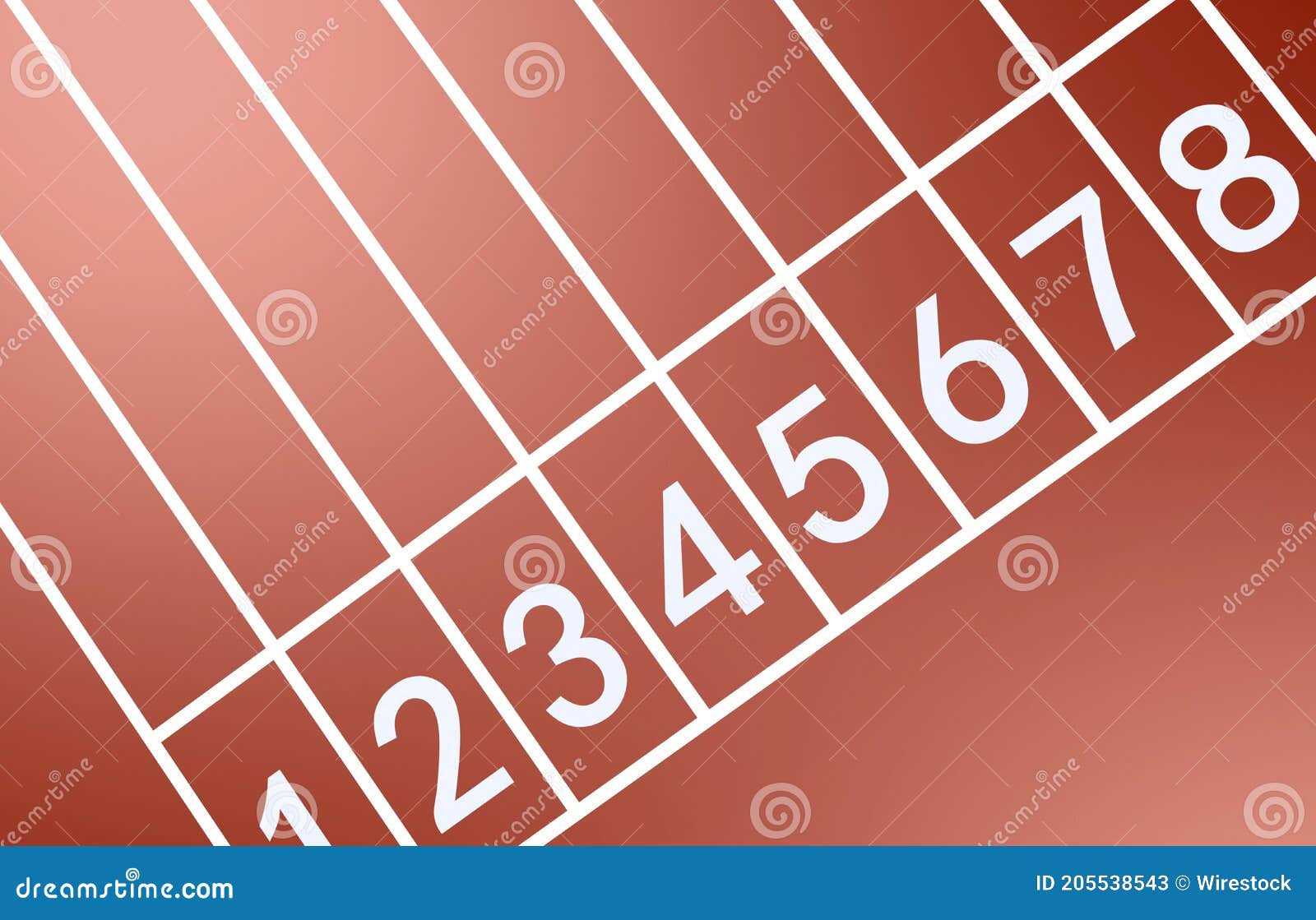 3d Rendering of a Red Running Track Starting Line with Numbers Stock ...