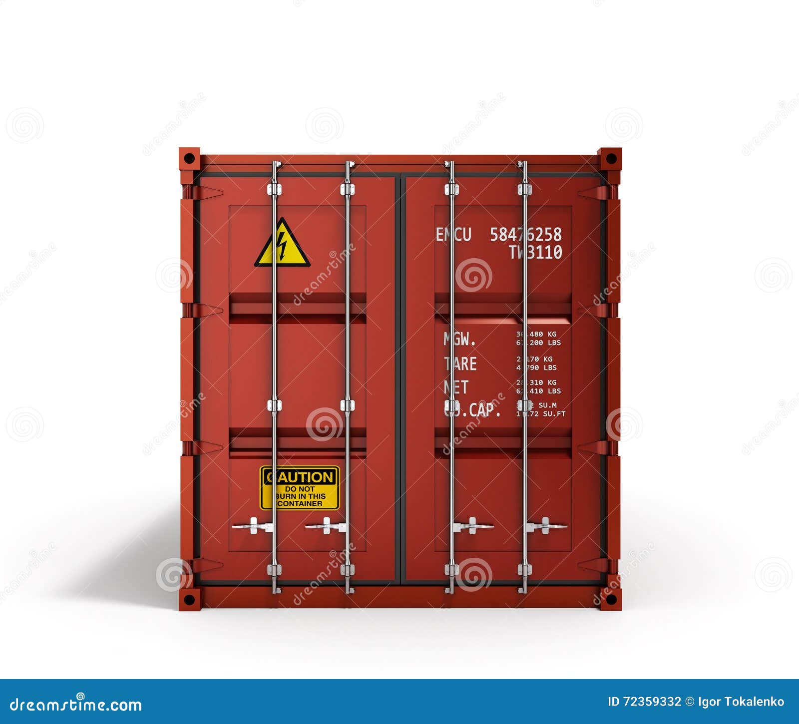 3d Rendering of a Red Shipping Container Stock Illustration ...