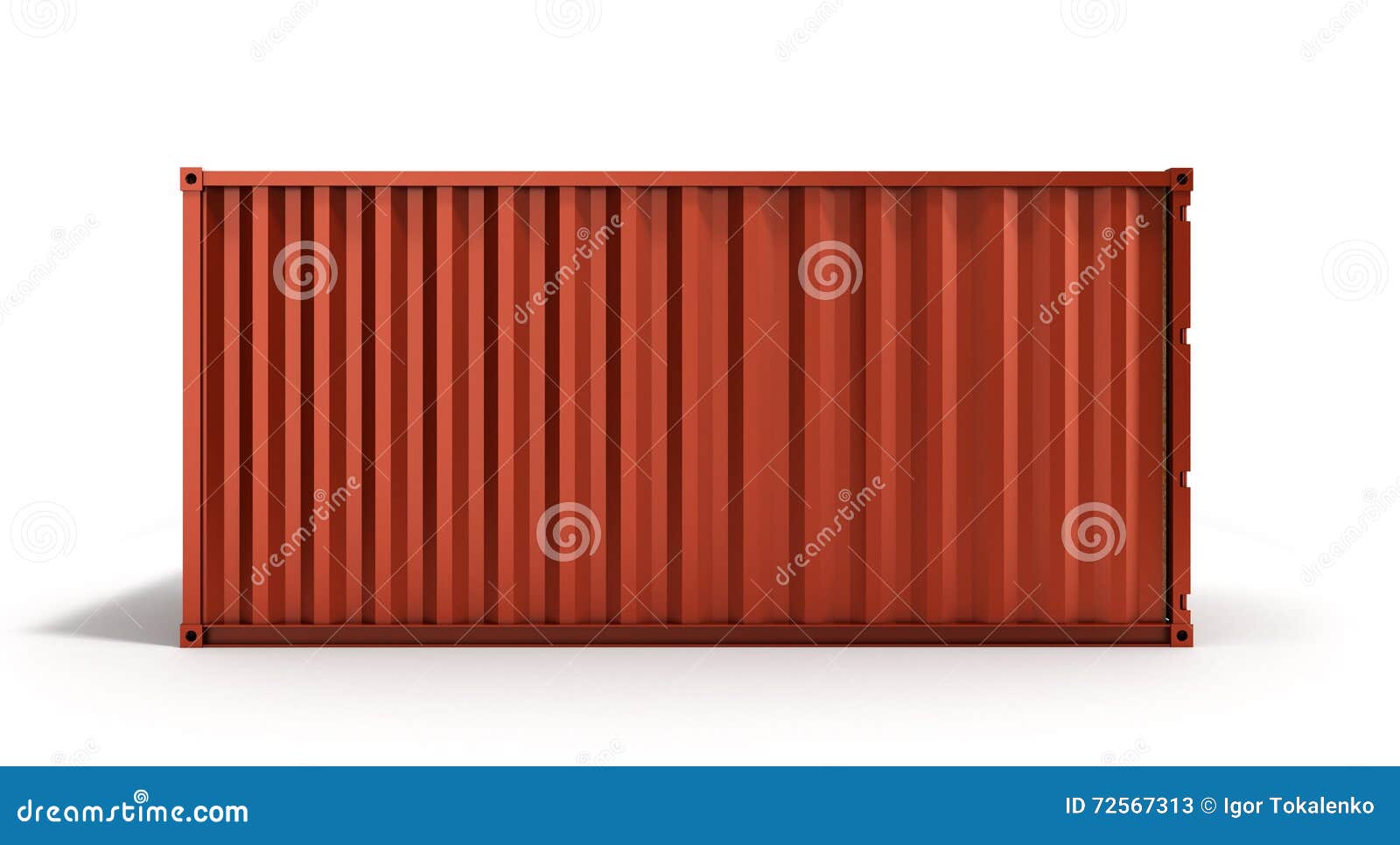 3d Rendering of a Red Shipping Container Stock Illustration ...