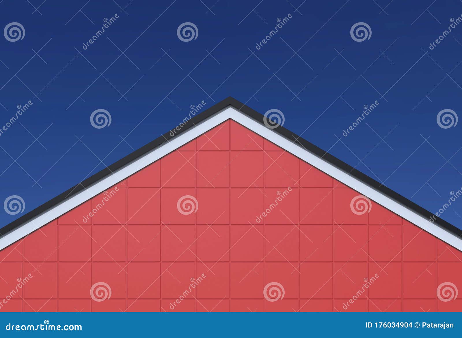 3d Rendering. New Gable Roof Wood House Construction Building Work With ...