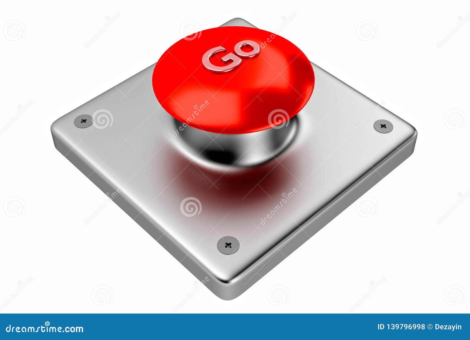3D Rendering. Red Web Button with Go Stock Illustration - Illustration ...