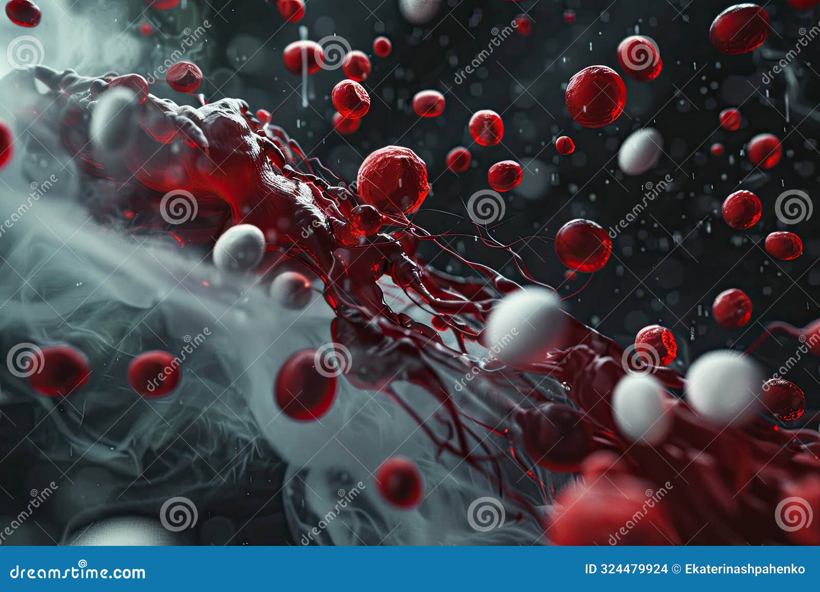 3d Rendering of Red and White Cells Flowing in the Human Veins Stock ...