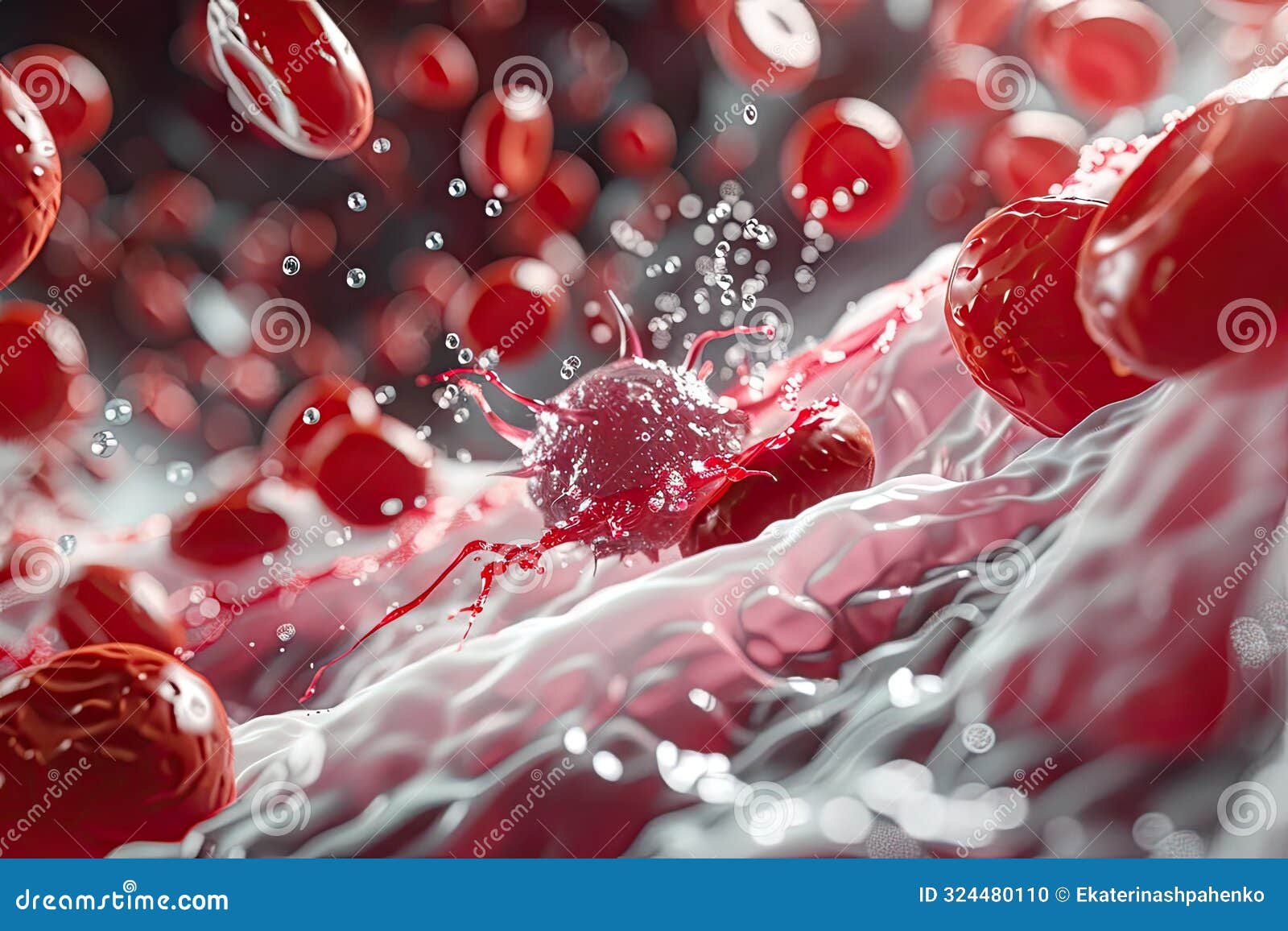 3d Rendering of Red and White Cells Flowing in the Human Veins Stock ...