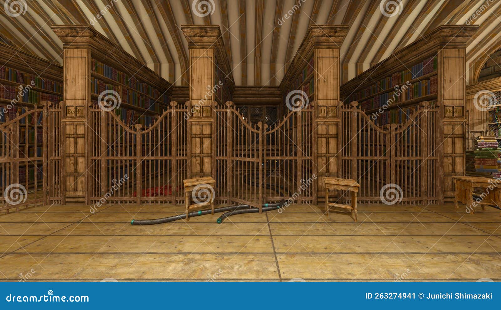 3D Rendering of the Reference Room Stock Illustration - Illustration of ...