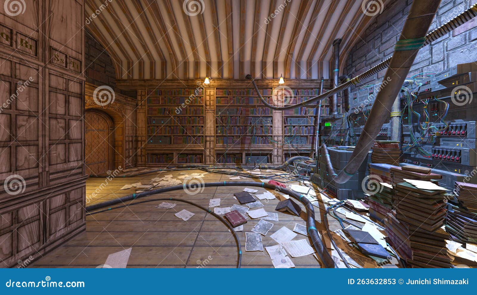 3D Rendering of the Reference Room Stock Illustration - Illustration of ...