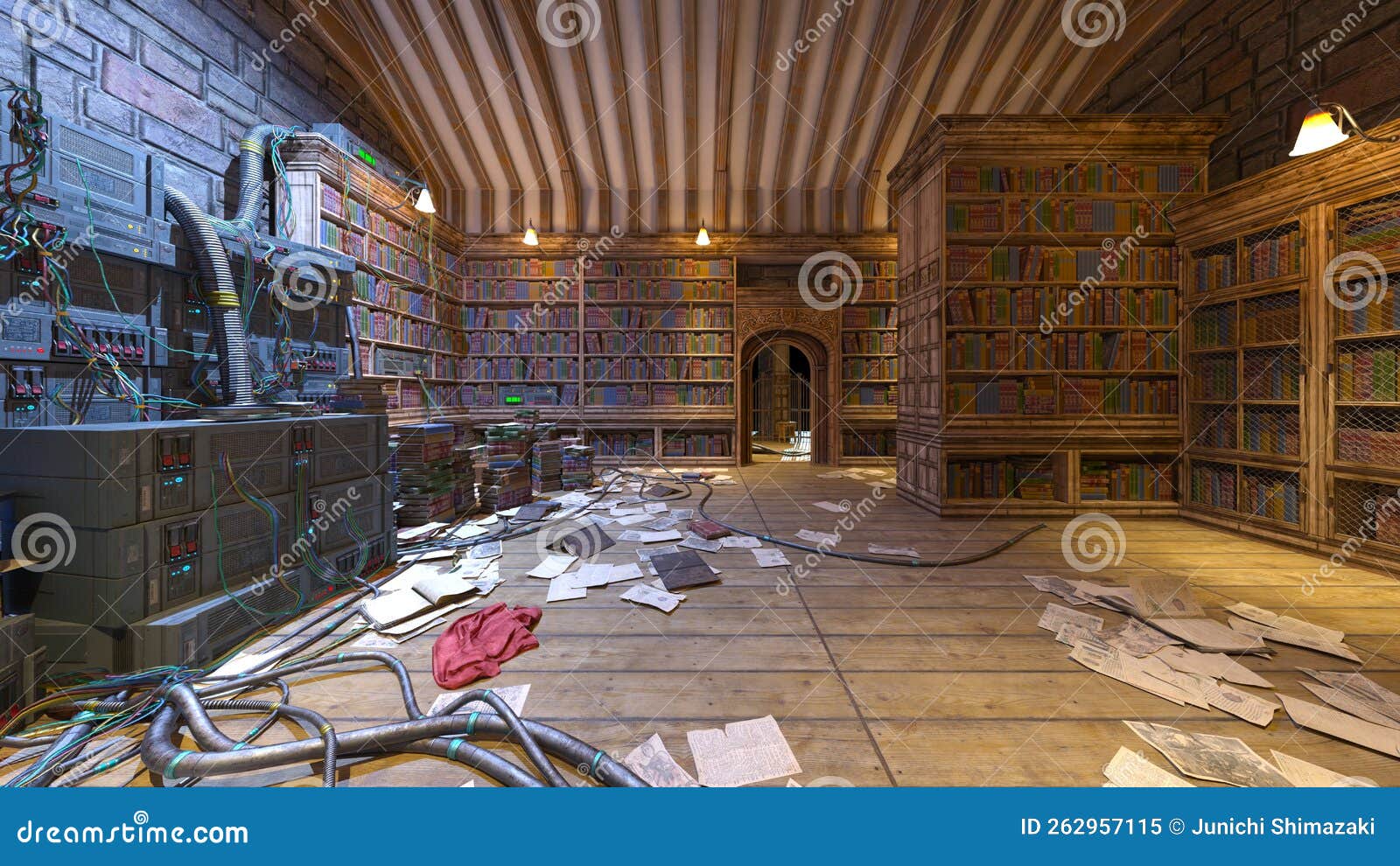 3D Rendering of the Reference Room Stock Illustration - Illustration of ...