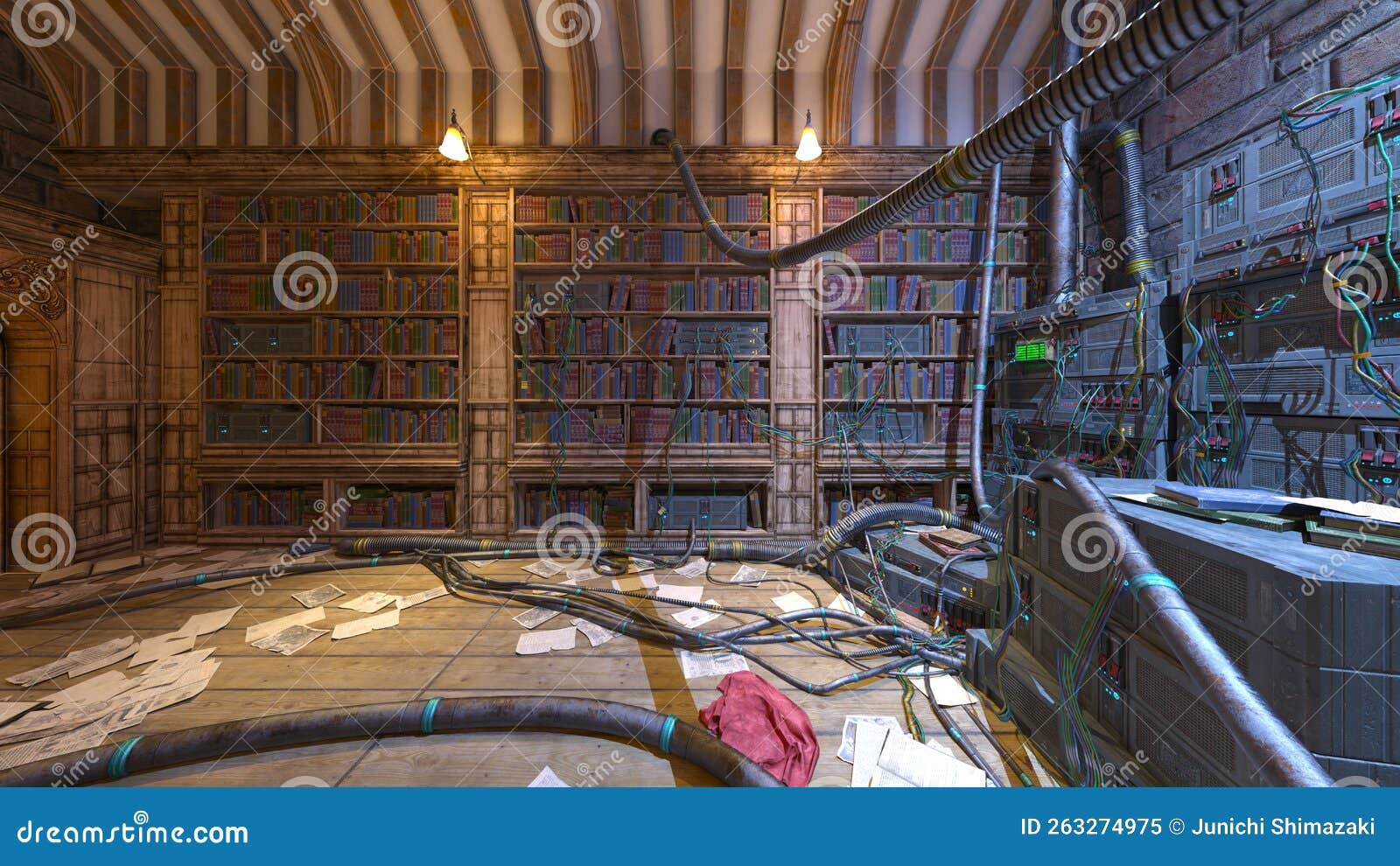 3D Rendering of the Reference Room Stock Illustration - Illustration of ...