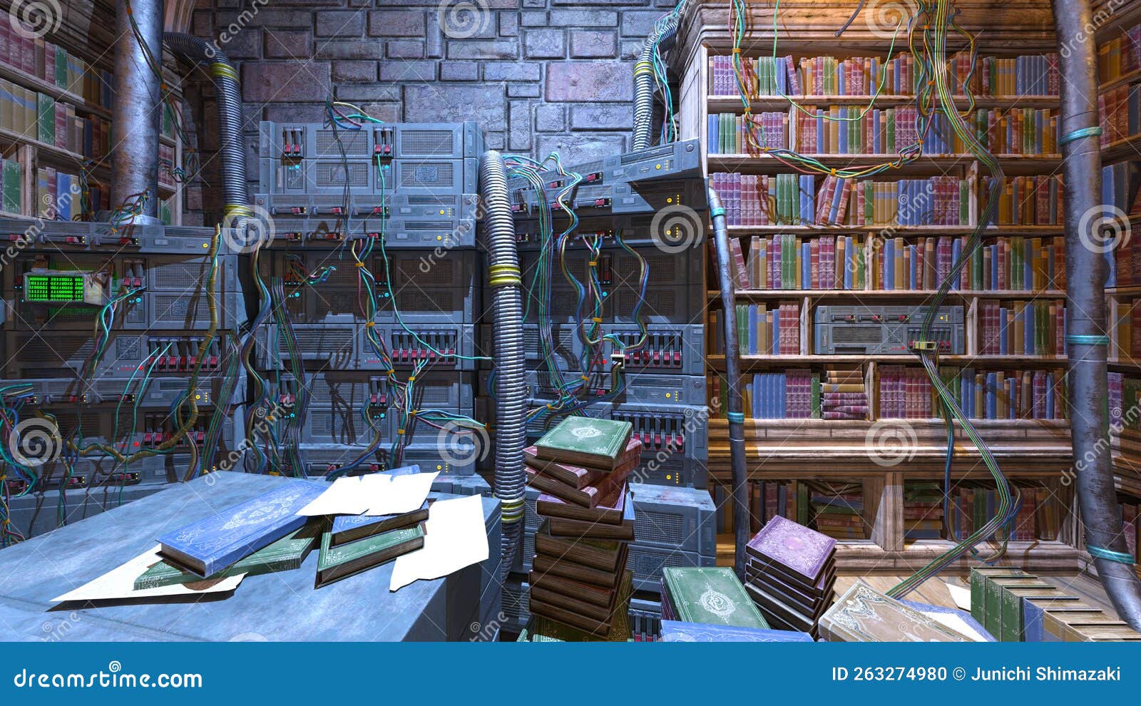 3D Rendering of the Reference Room Stock Illustration - Illustration of ...