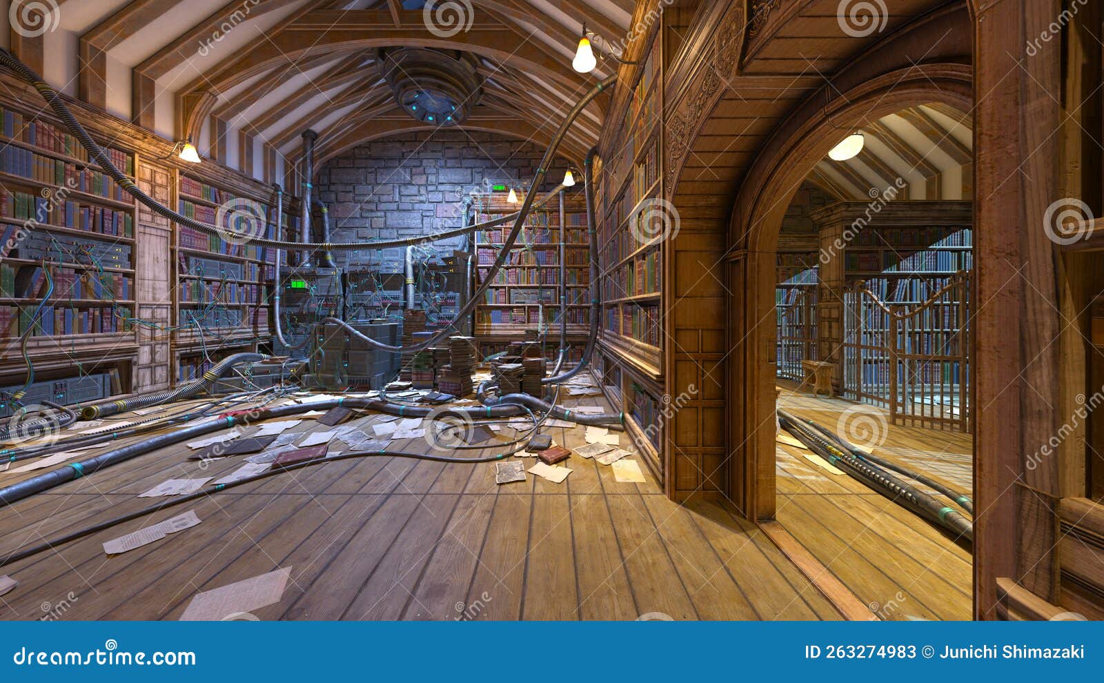 3D Rendering of the Reference Room Stock Illustration - Illustration of ...
