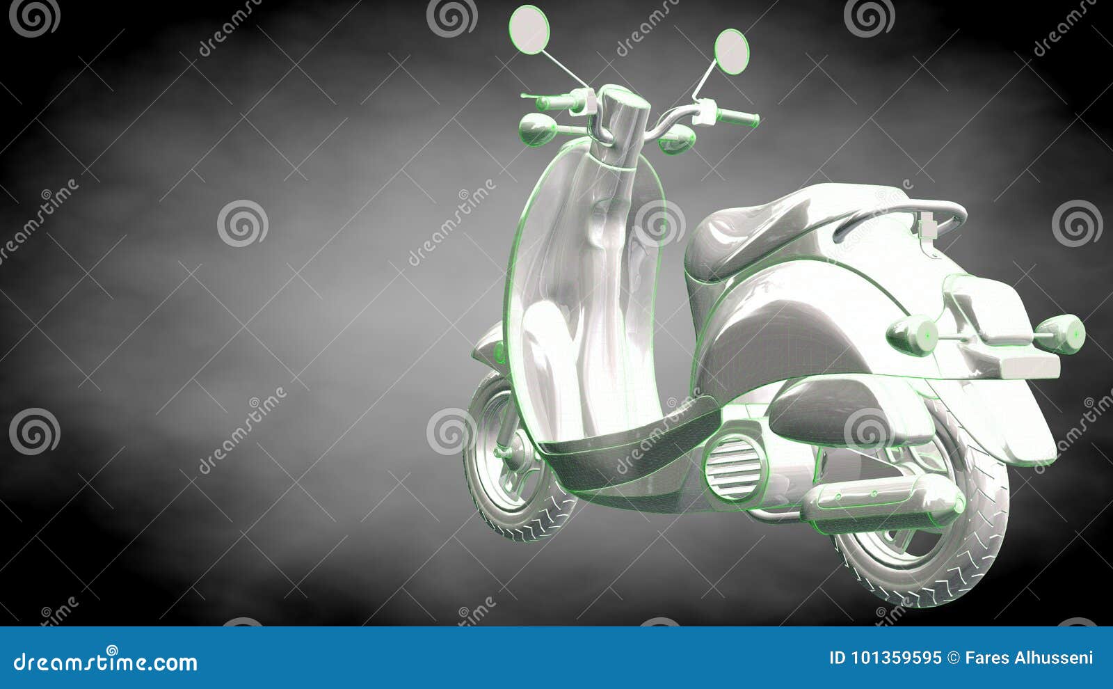 3d Rendering of a Reflective Motor with Green Outlined Lines As Stock ...