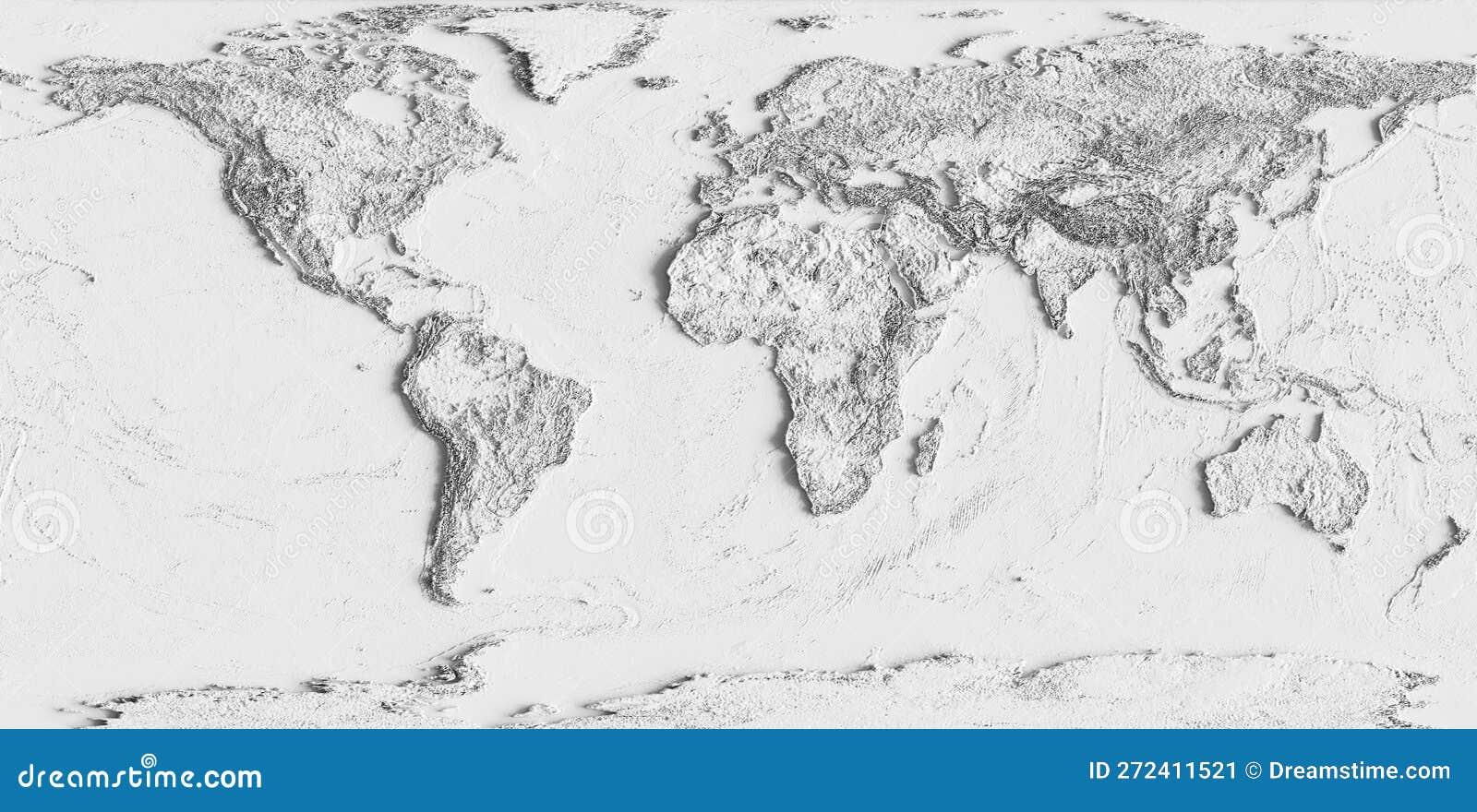 3d Render of Relief Map of the World. Stock Illustration - Illustration ...