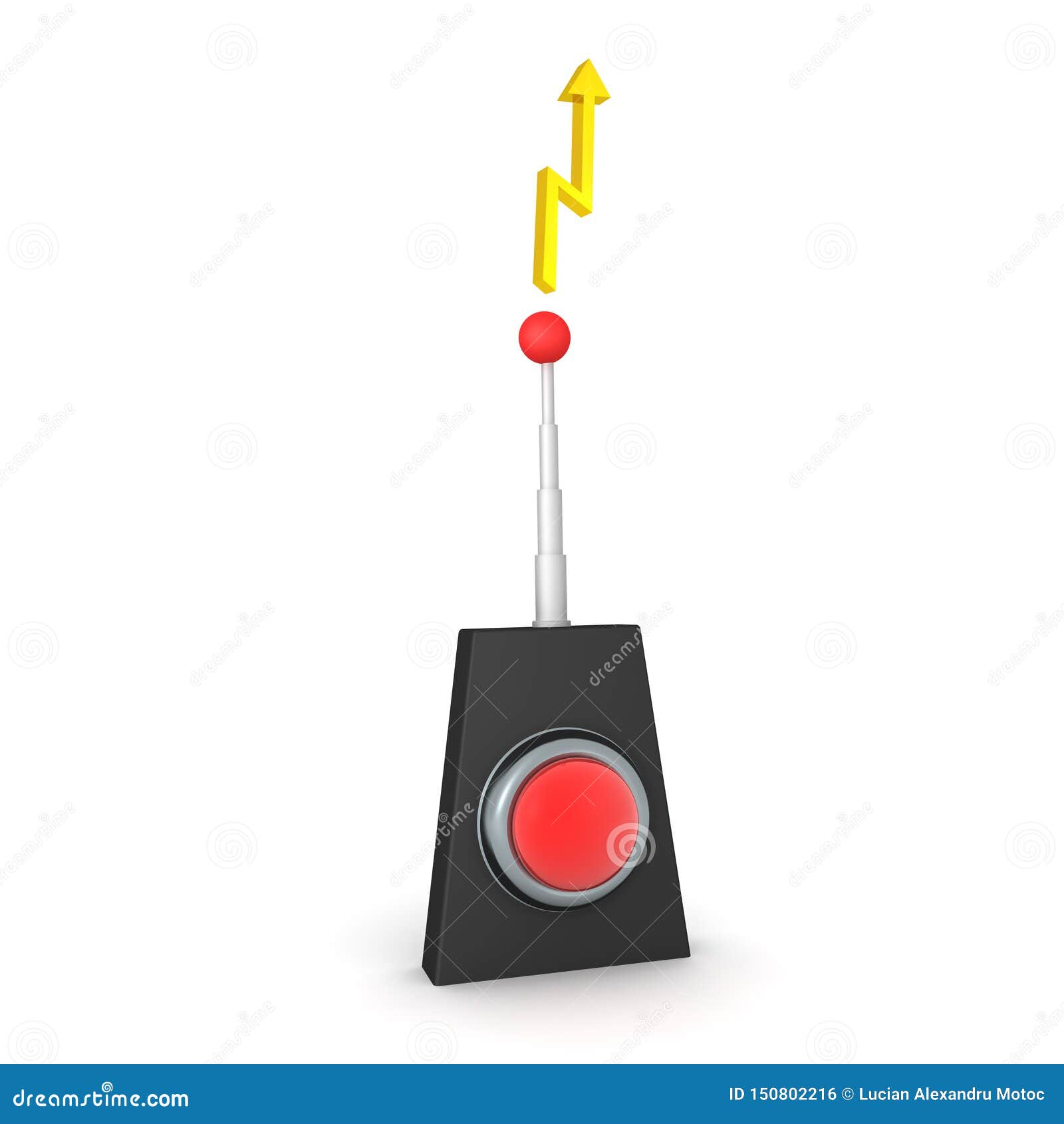 3D Rendering of Remote Control with Signal Coming from Antenna Stock ...