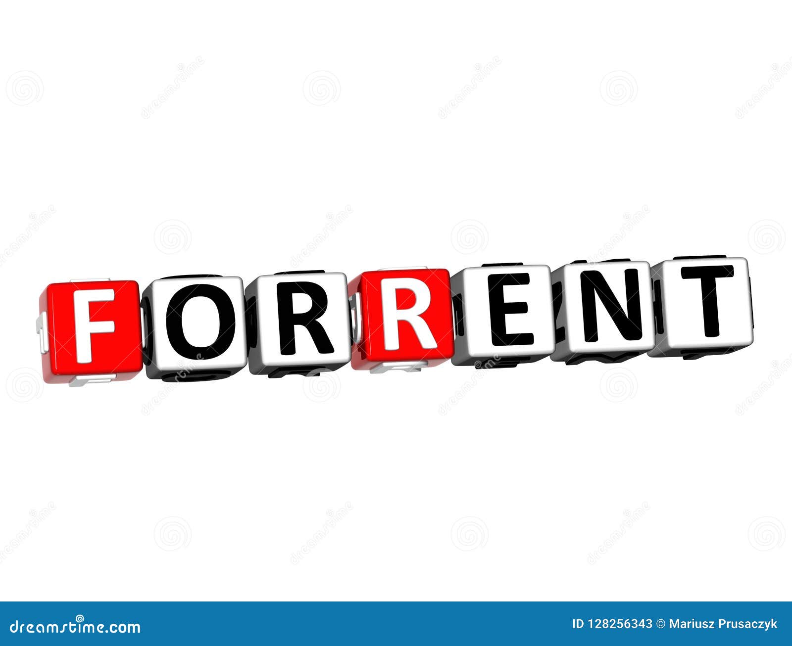 3D Rendering for Rent Word Over White Background. Stock Illustration ...