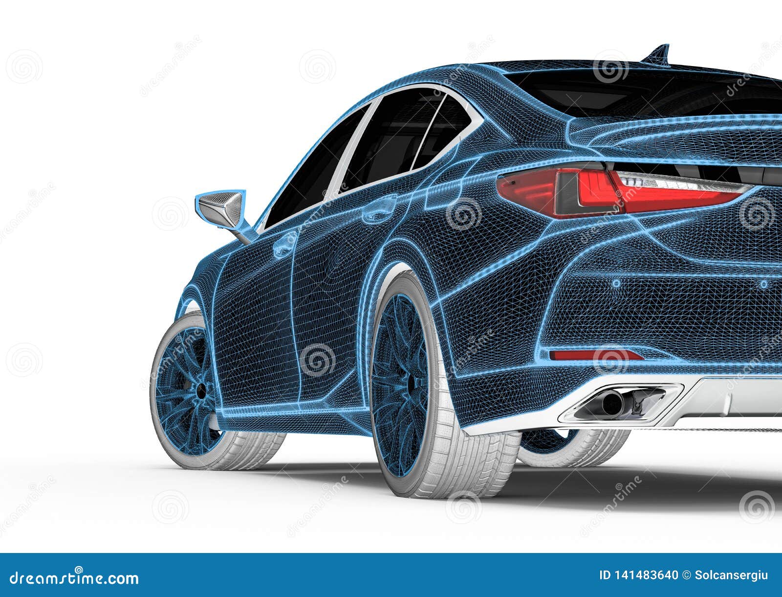 3D Rendering Representing an X-ray of a Car with a Laptop Stock ...