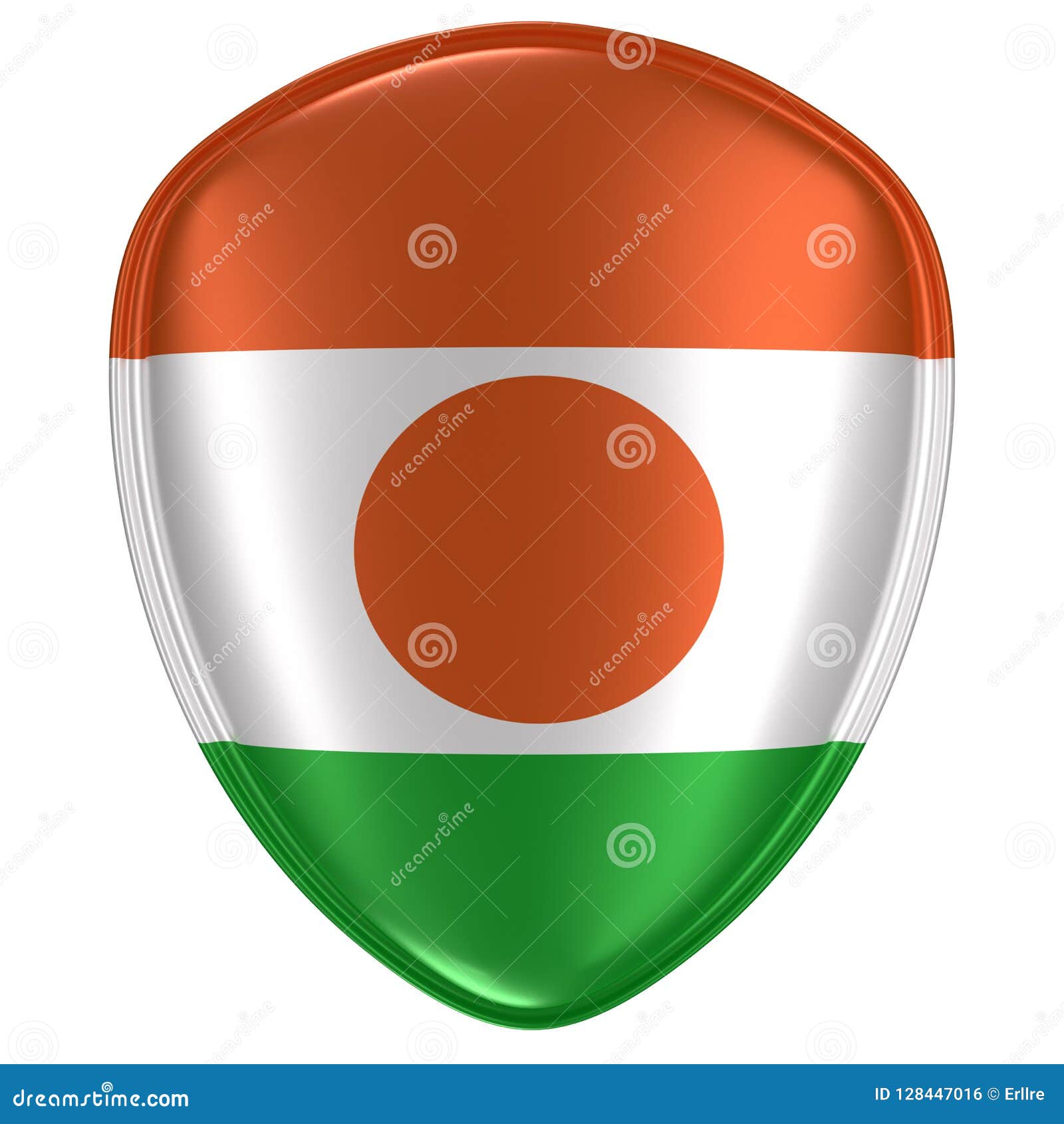 3d Rendering of a Republic of Niger Flag Icon. Stock Illustration ...