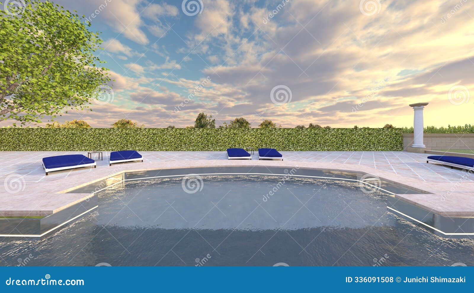 3D Rendering of the Resort Hotel Stock Illustration - Illustration of ...