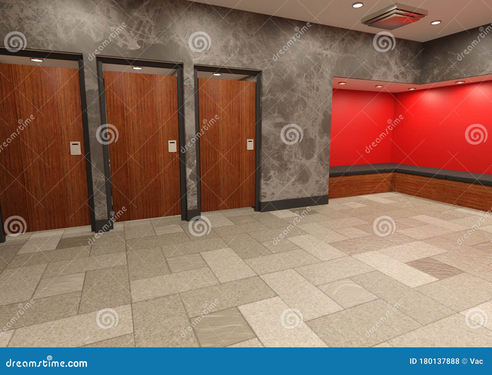 3D Rendering Restroom Interior Inside Stock Illustration - Illustration ...