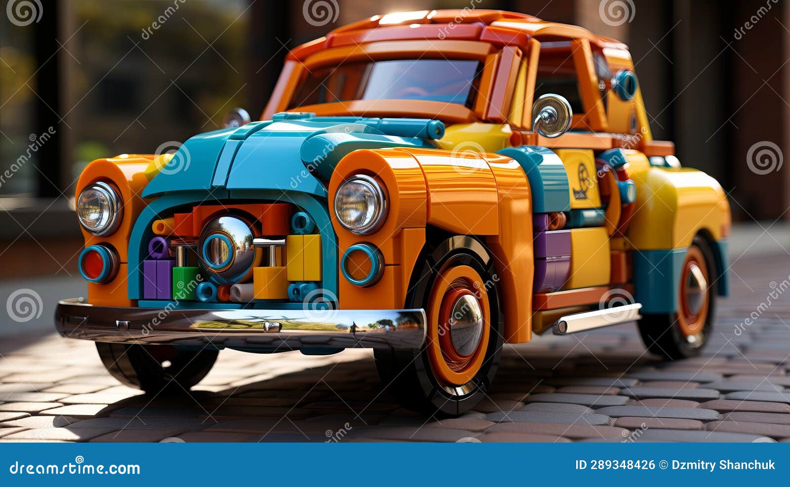 Multi-colored Car from Different Colored Elements Generative AI Stock ...