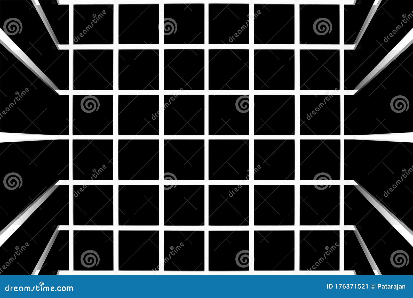 3d Rendering. Retro White Square Shape Line Pattern On Room Comer ...