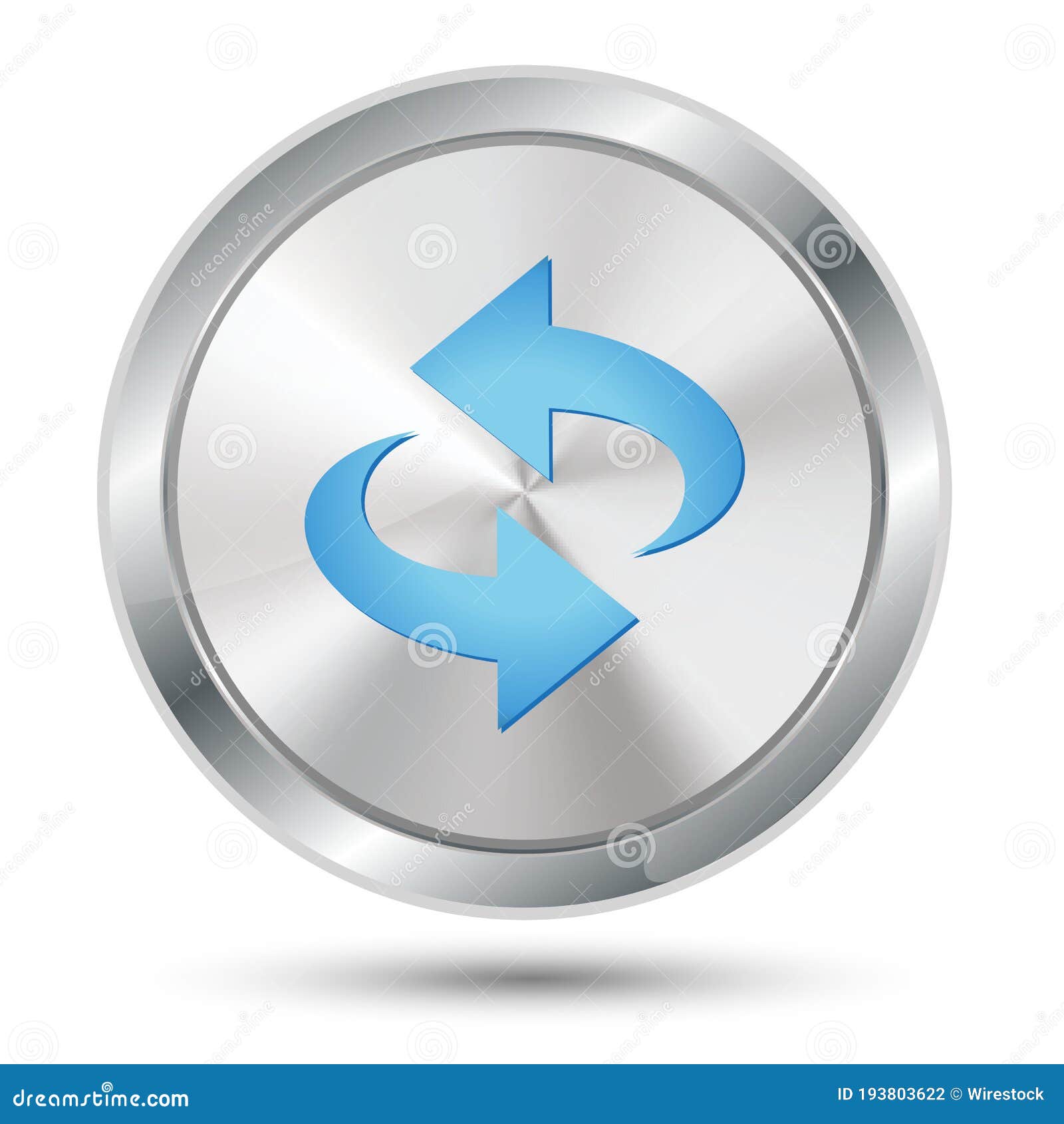 3D Rendering of the Reverse Symbol in a Silver Circle Stock ...