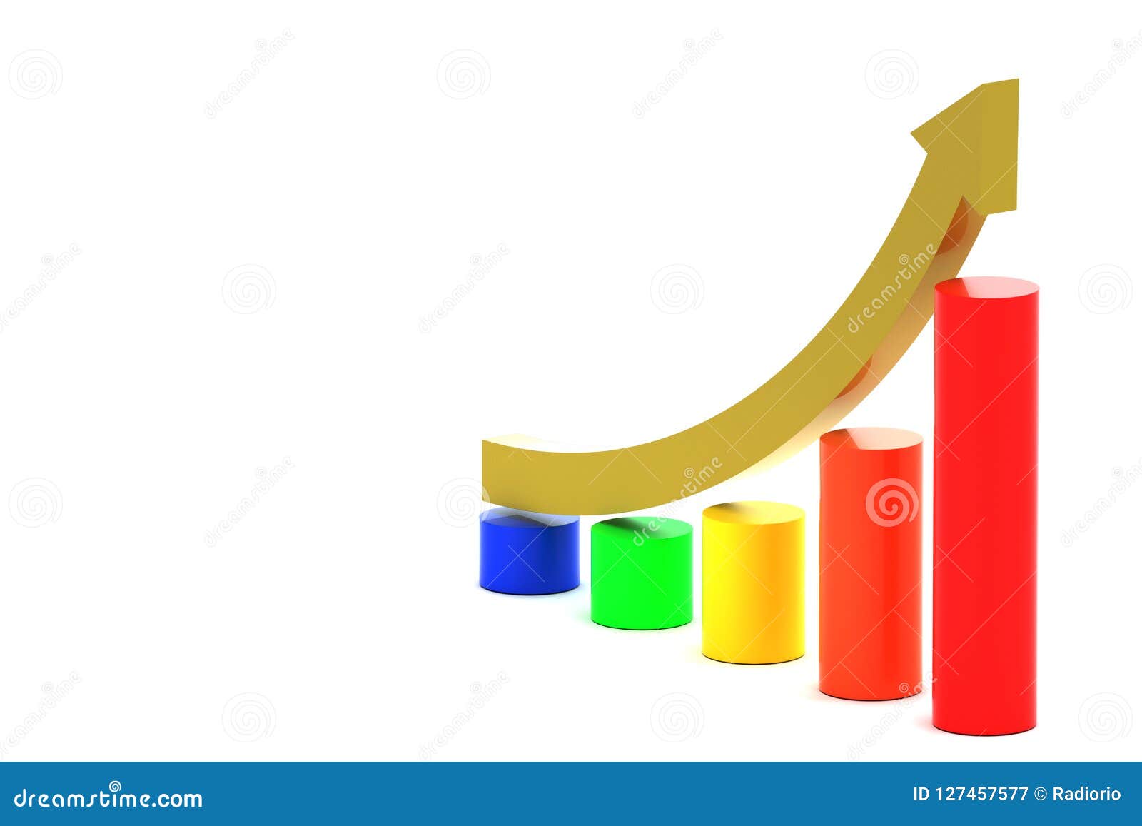 Rising arrow and bar chart stock illustration. Illustration of ...