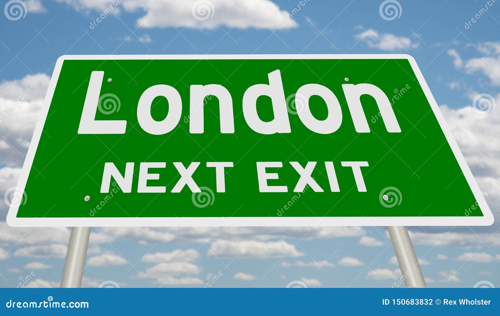 Green Highway Sign for London Next Exit Stock Illustration ...