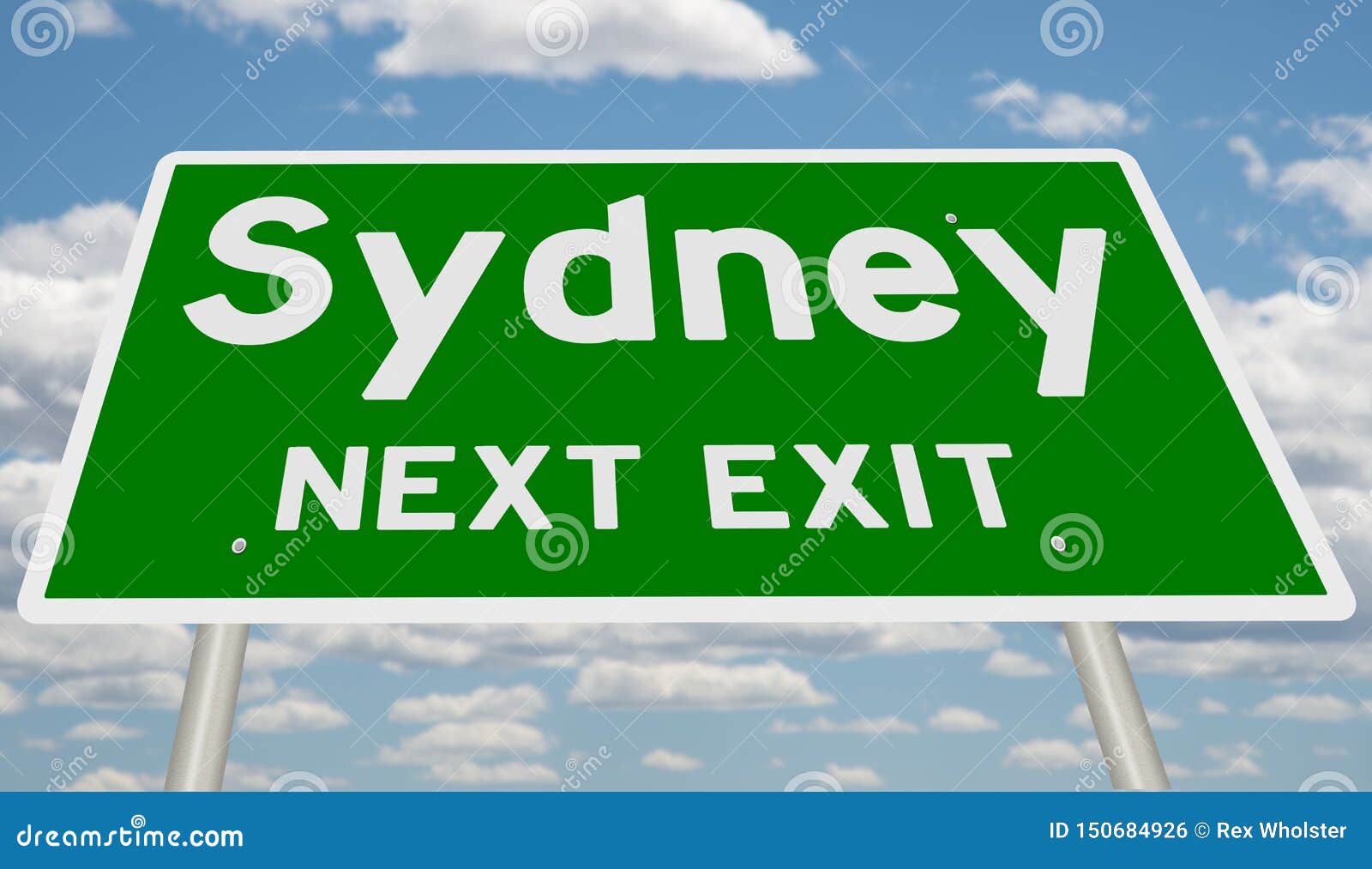 Green Highway Sign for Sydney Next Exit Stock Illustration ...