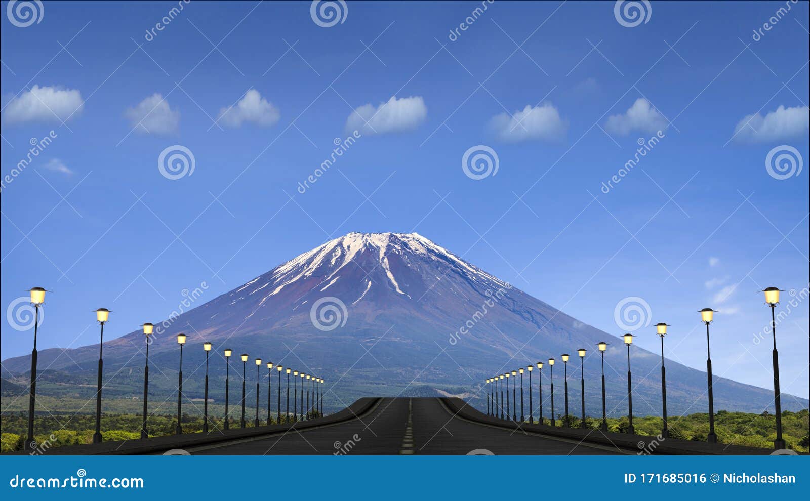 3d Rendering of the Road To Beautiful Place Stock Illustration ...