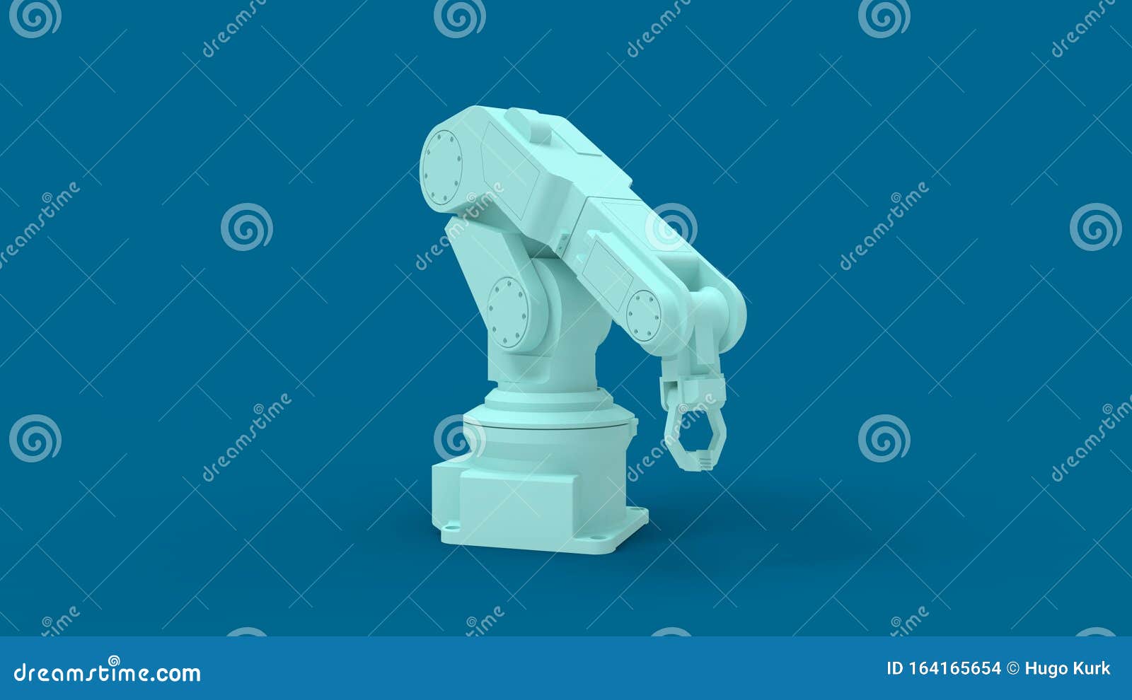 3d Rendering of a Robot Arm Isolated in a Colored Studio Background ...