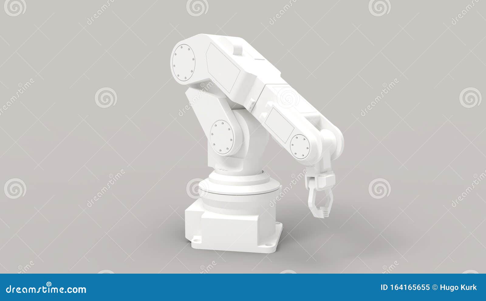 3d Rendering of a Robot Arm Isolated in a Colored Studio Background ...