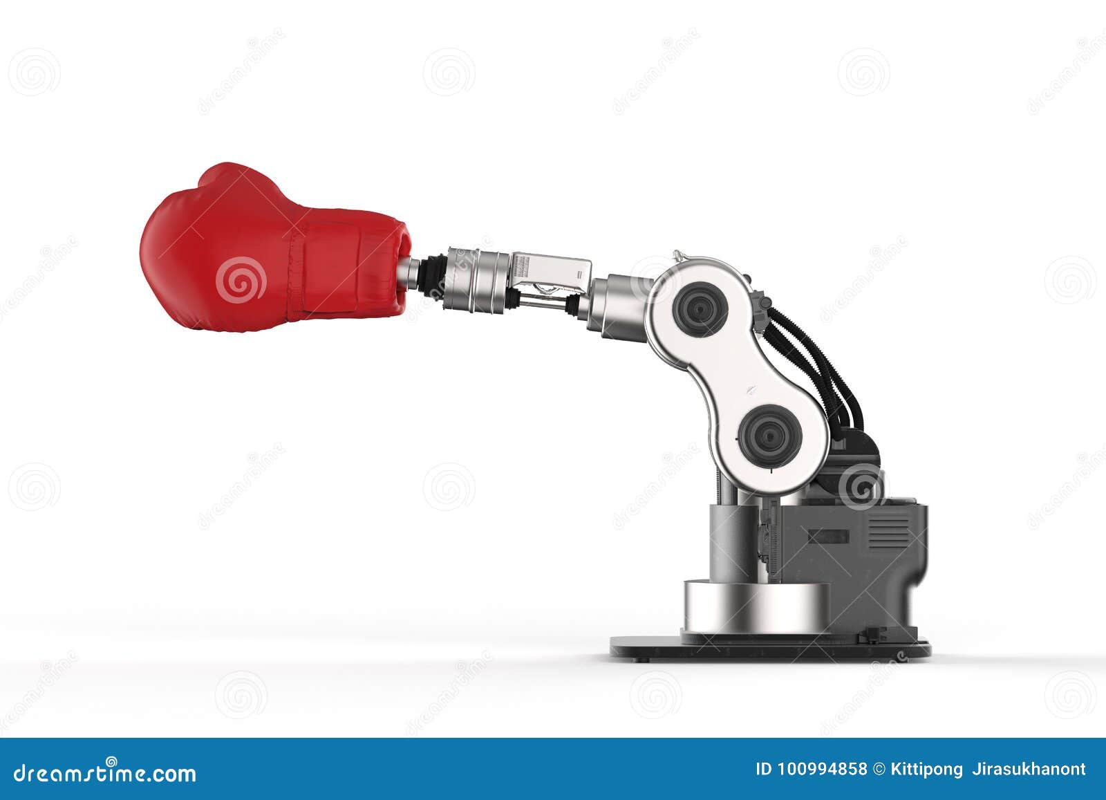 Robot Arm with Red Boxing Gloves Stock Photo - Image of sport ...