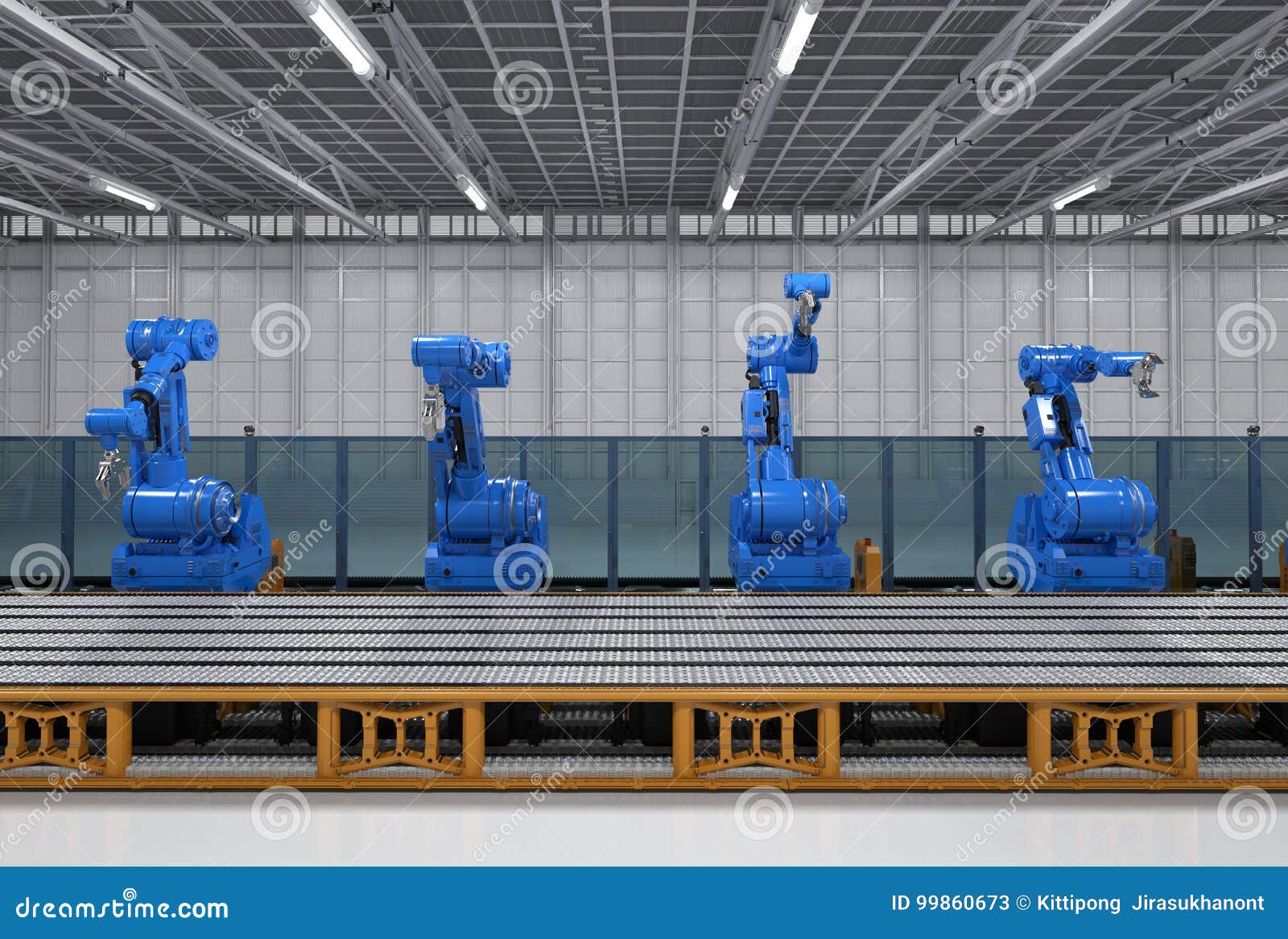 Robot Arms With Conveyor Line Royalty-Free Stock Photo | CartoonDealer ...