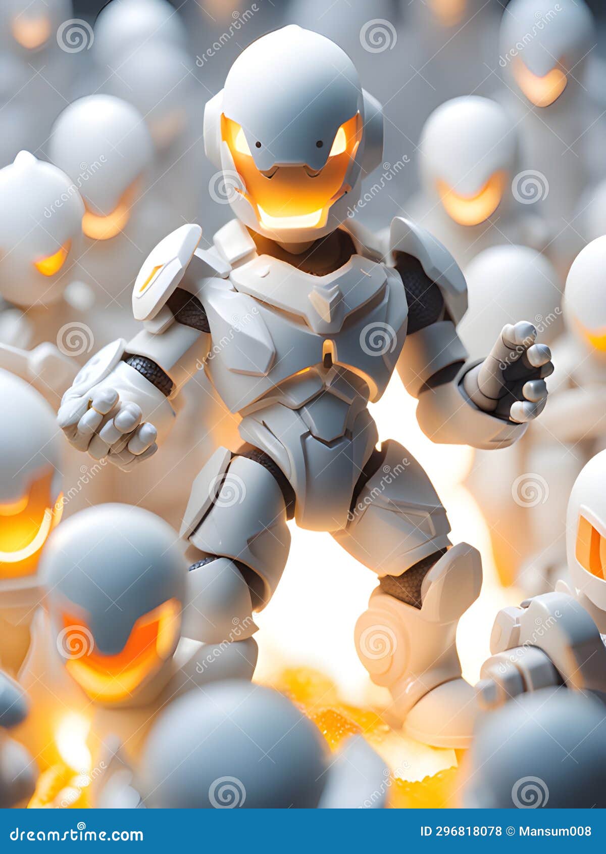 3d Rendering of Robot in the Background Stock Illustration ...