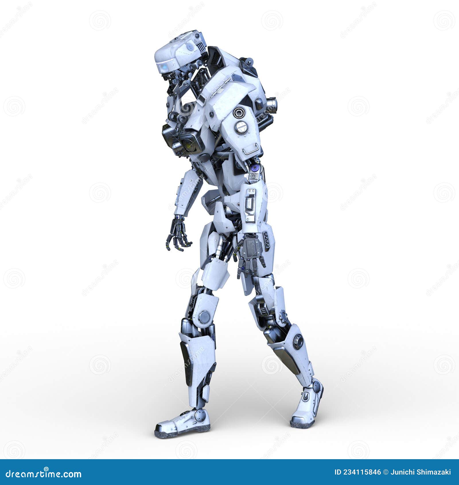3D rendering of a robot stock illustration. Illustration of future ...