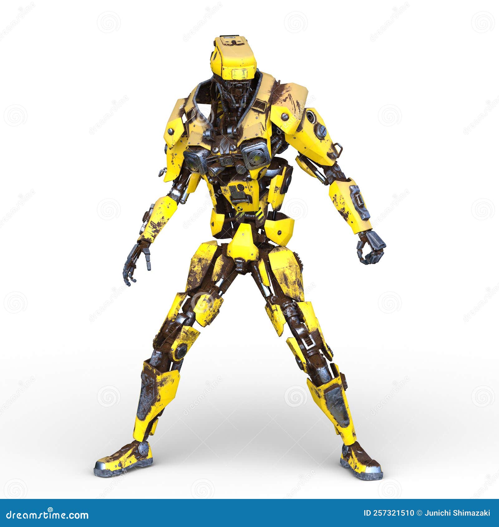 3D rendering of a robot stock illustration. Illustration of industry ...