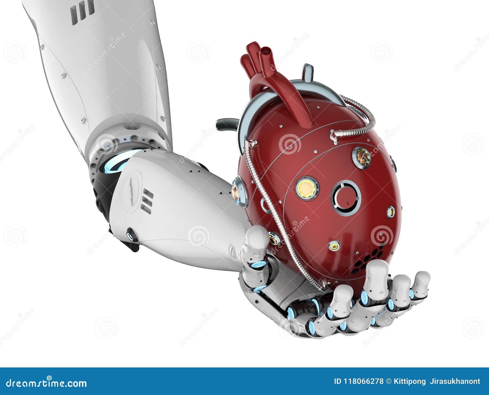 Robot holding heart stock photo. Image of internal, replacement - 118066278
