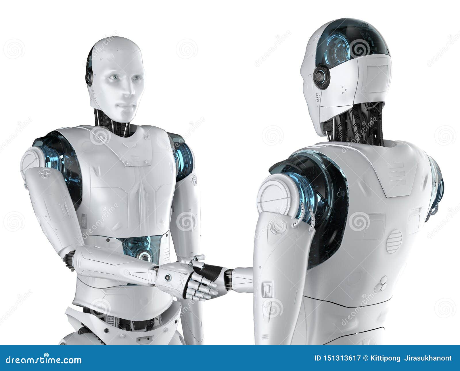 Robot hand shake stock illustration. Illustration of shake - 151313617