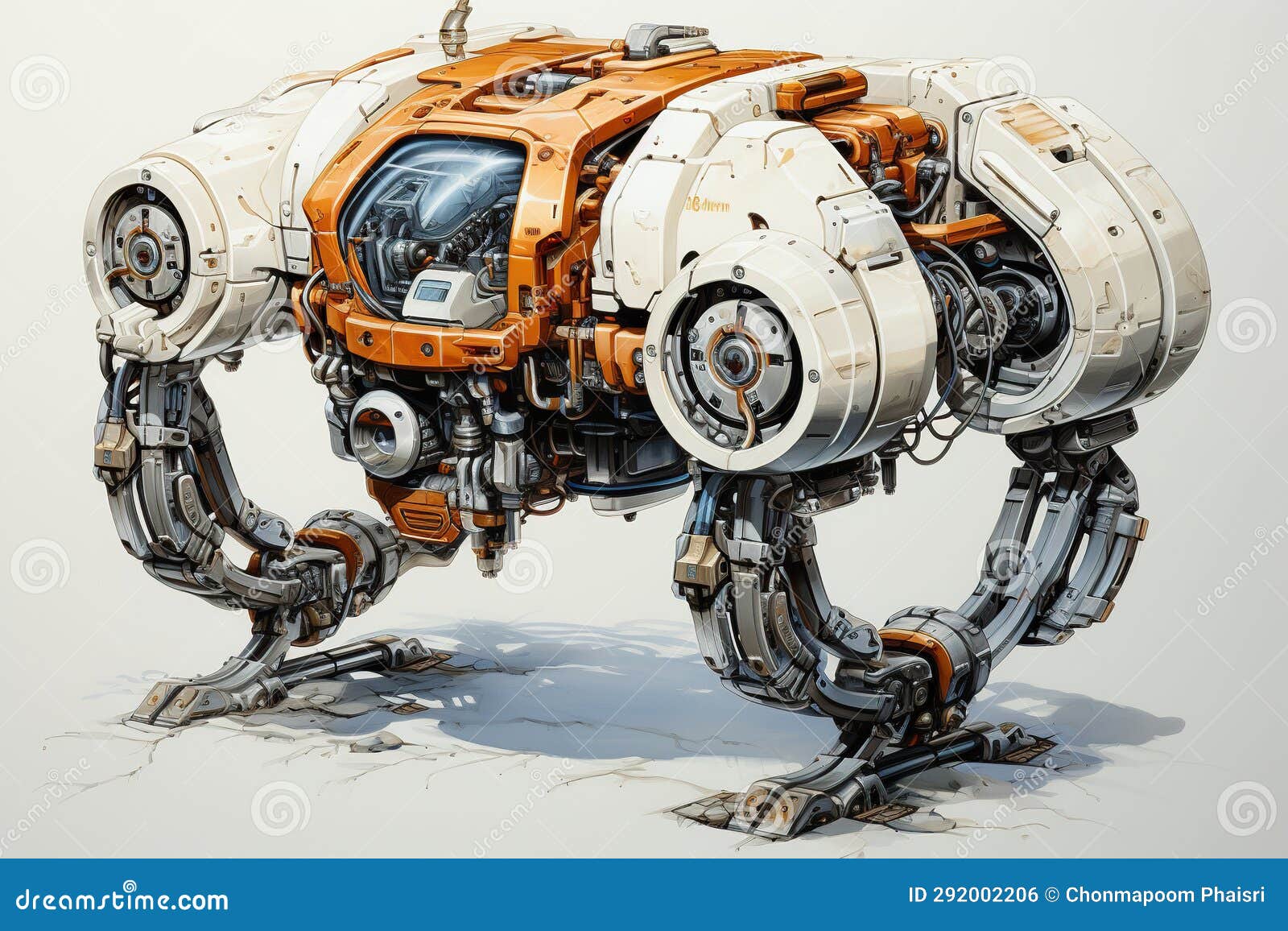 3D Rendering of a Robot Isolated on a White Studio Background ...