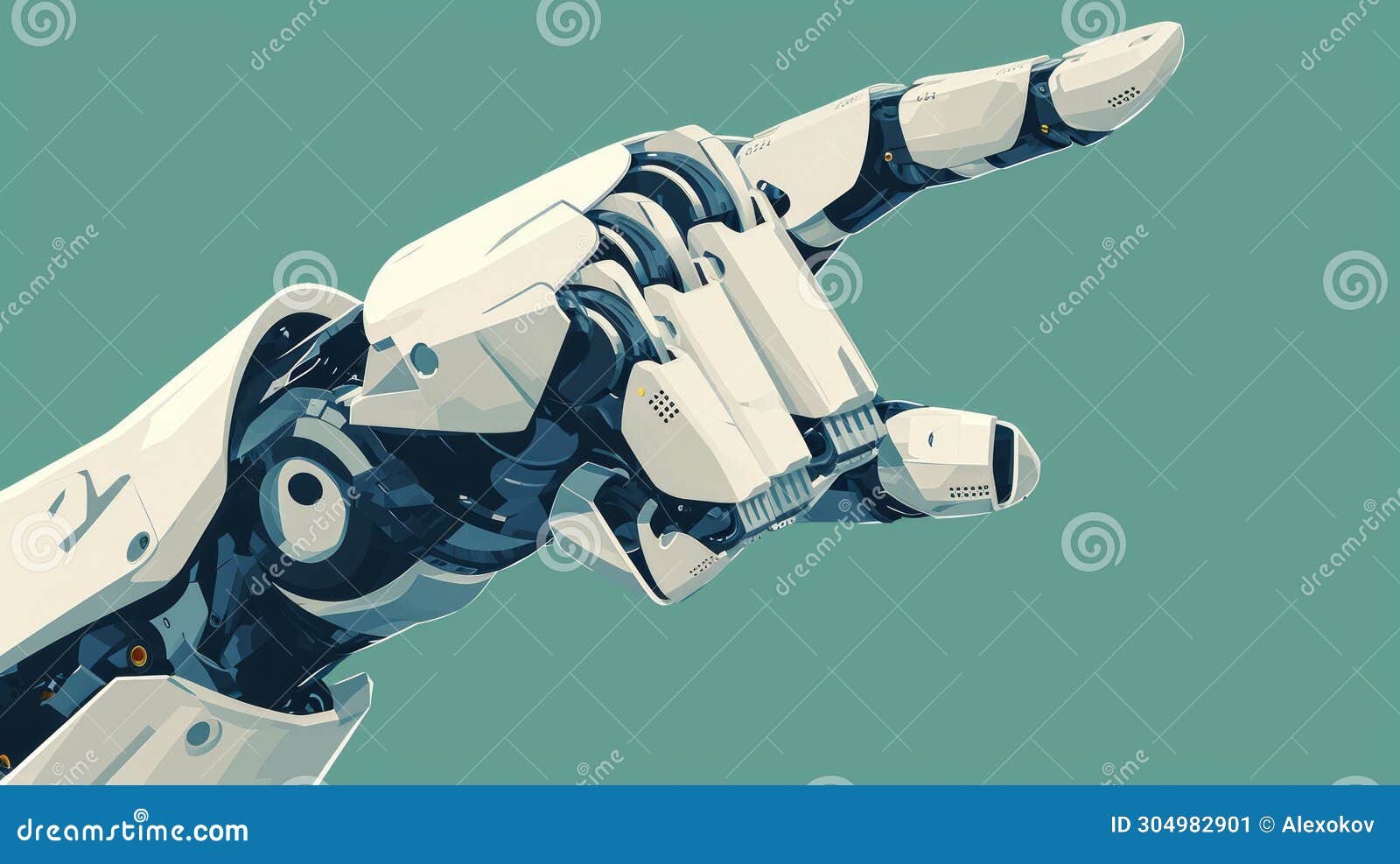 3d Rendering of a Robot Pointing with His Index Finger Up. Generative ...