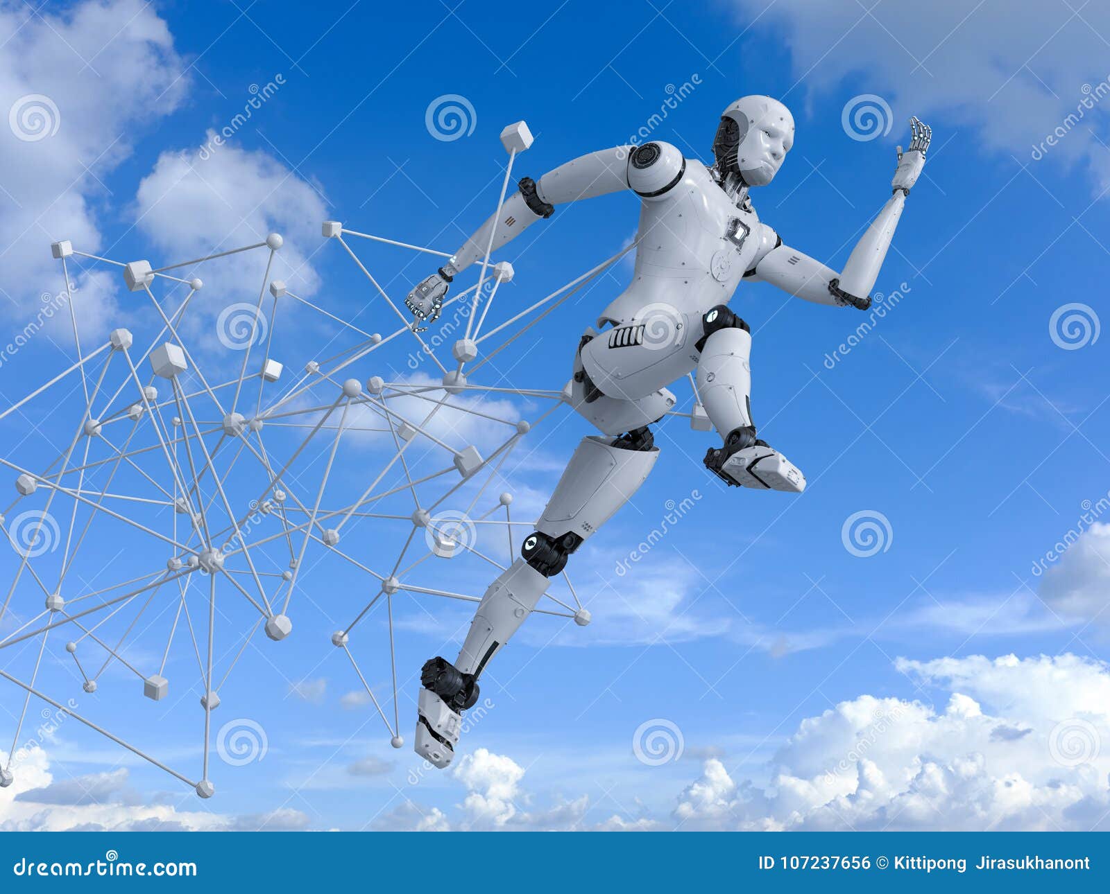 Robot speed run stock illustration. Illustration of movement - 107237656