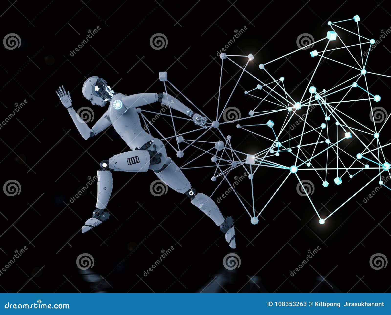 Robot speed run stock illustration. Illustration of competitive - 108353263