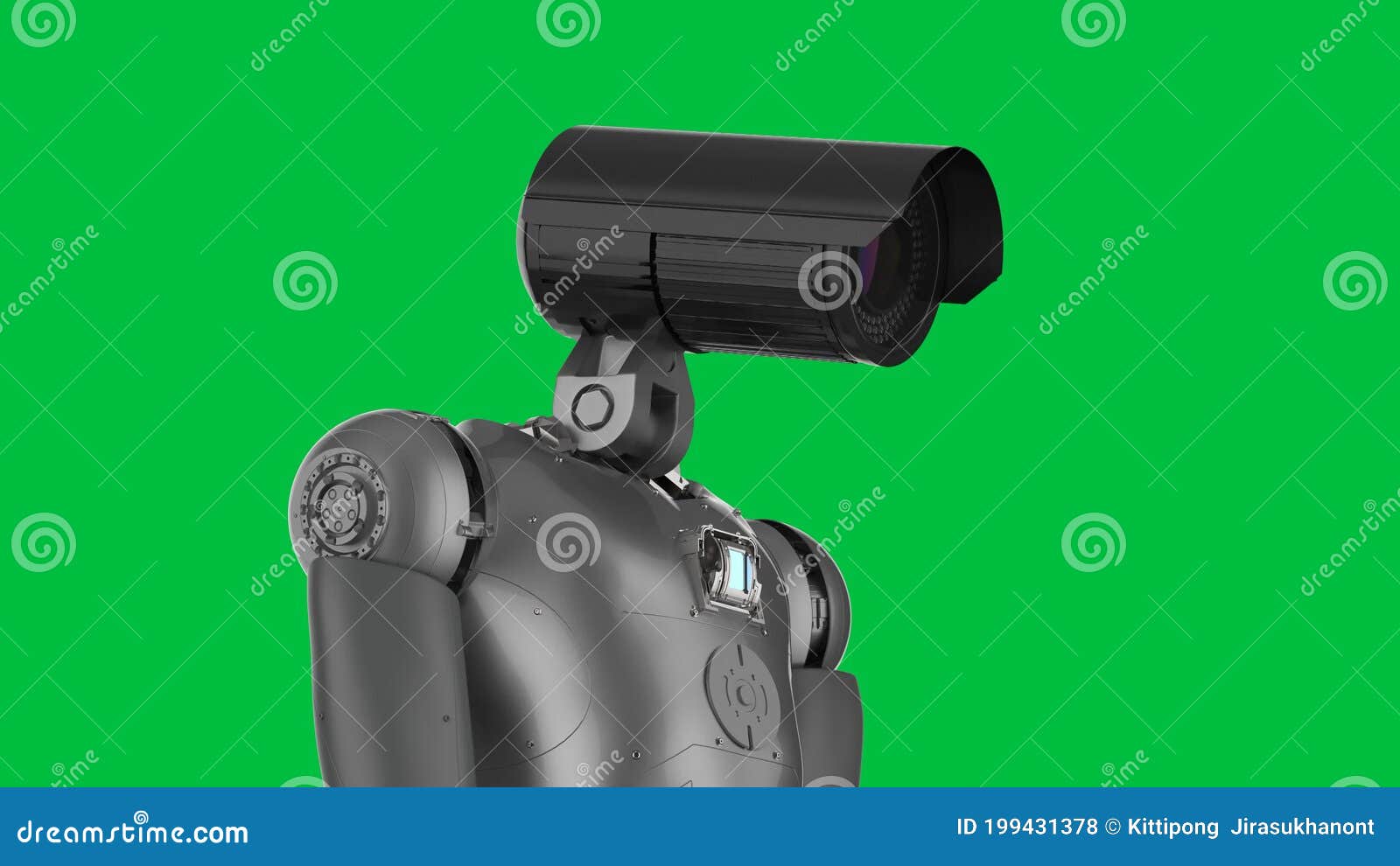 Robot Security Camera on Green Screen Stock Footage - Video of ...