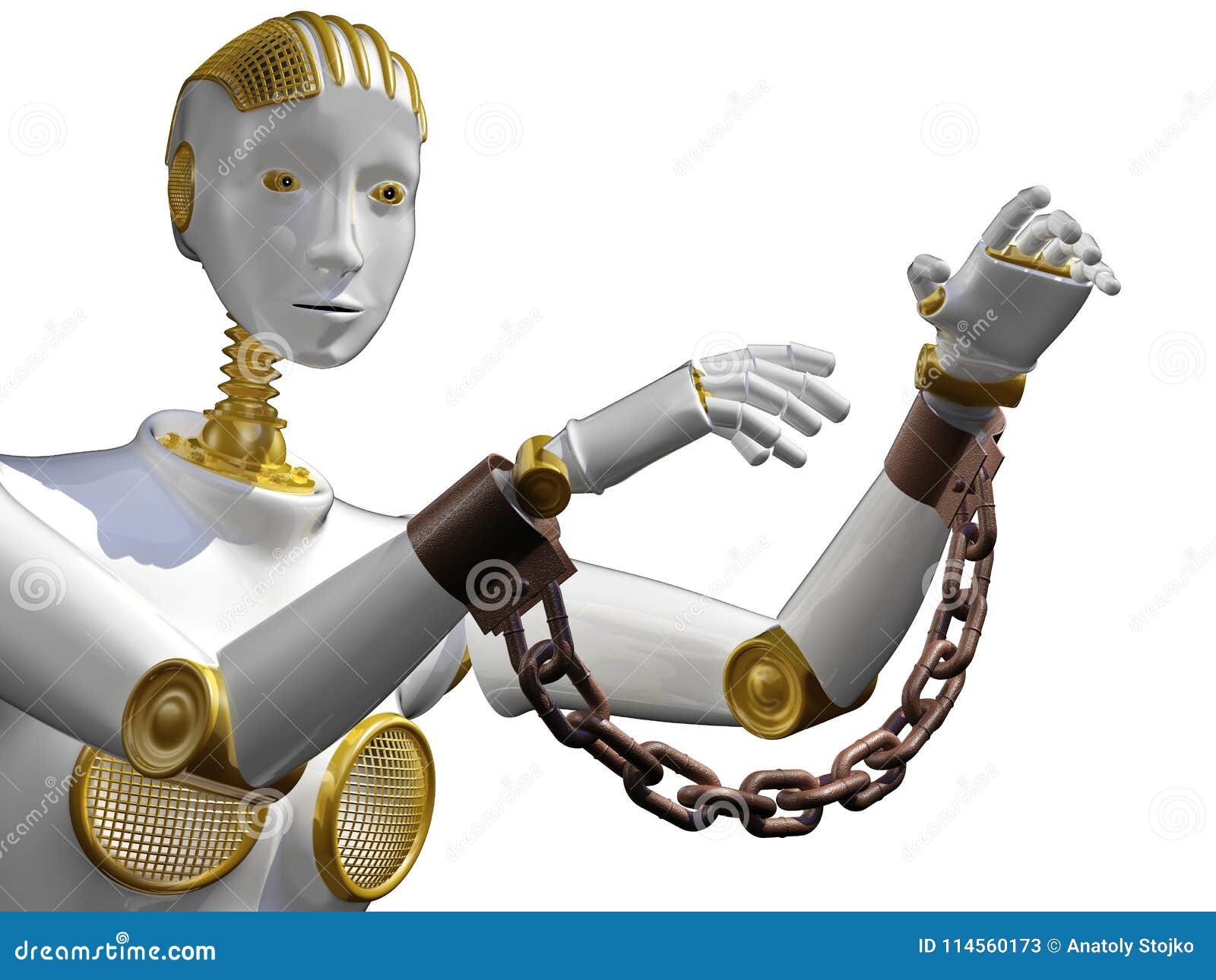 3d Rendering Robot with Shackle Isolated on White. Stock Illustration ...