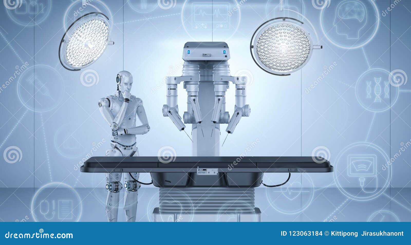 Robot surgery machine stock illustration. Illustration of microsurgery ...