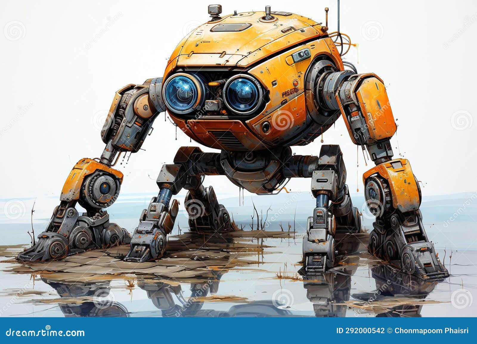 3D Rendering of a Robot in the Water. 3D Illustration. AI Generated ...