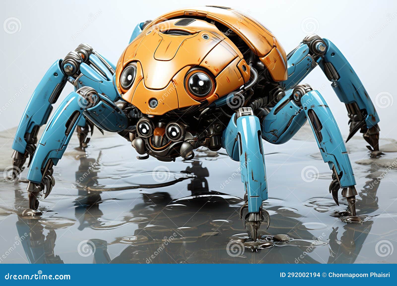 3D Rendering of a Robot in Water. 3D Illustration Stock Illustration ...