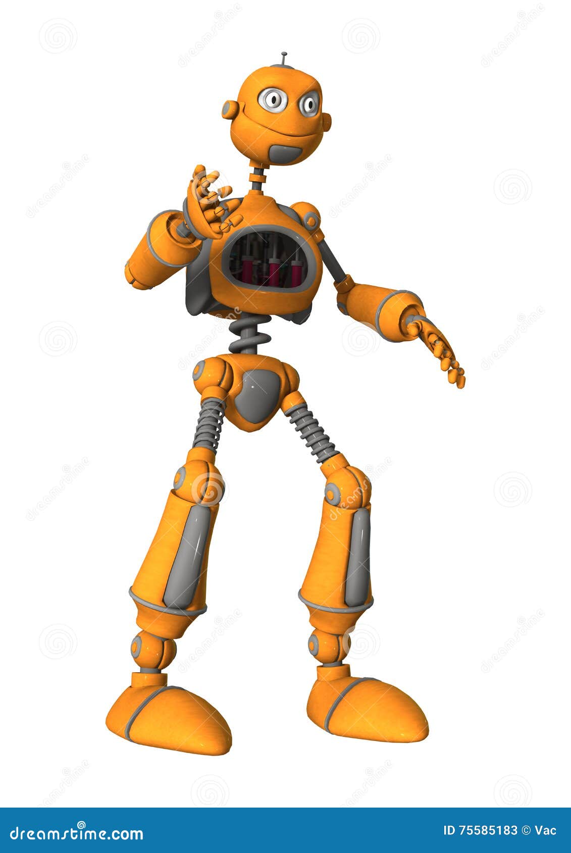 3D Rendering Robot on White Stock Illustration - Illustration of ...